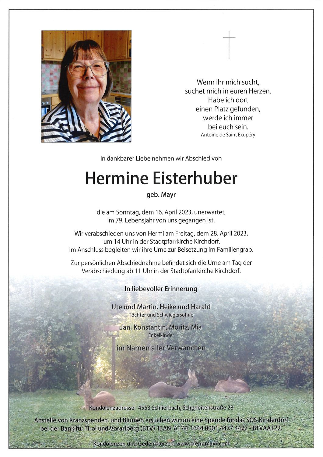 Todesfall Hermine Eisterhuber